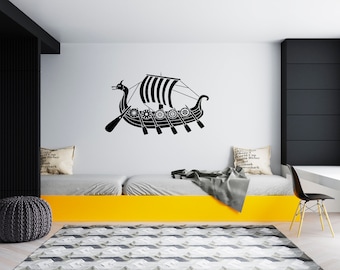 Vikings Ship Wall Decal Vikings Boat Wall Sticker Vikings - Etsy