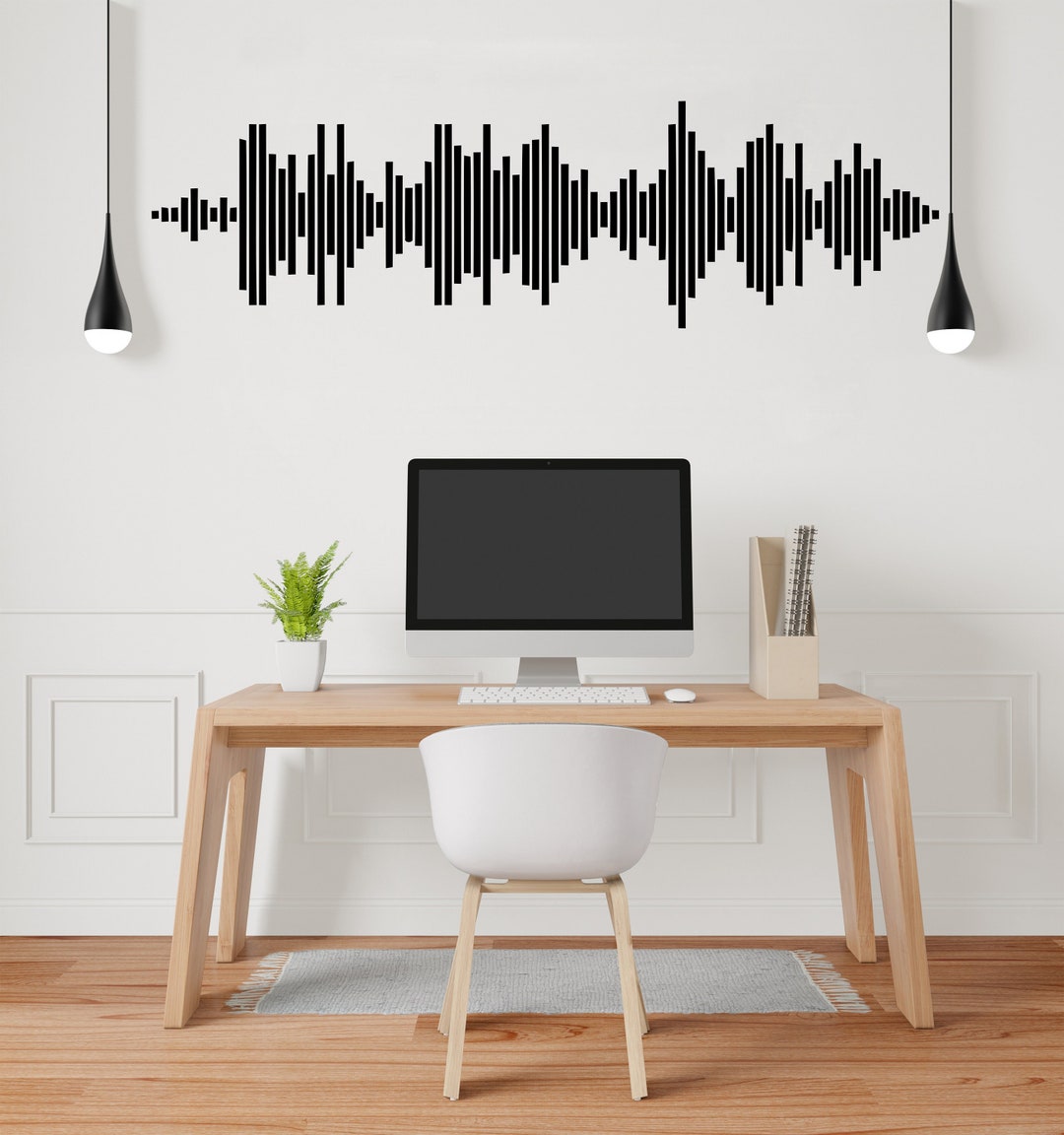 Audio Wave Wall Decal Sound Wave Wall Sticker Music Wall Decor Vinyl ...