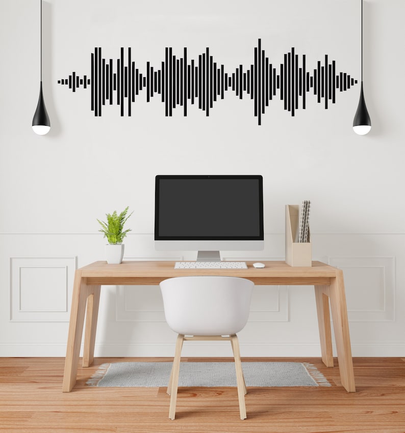Audio Wave Wall Decal Sound Wave Wall Sticker Music Wall Decor - Etsy