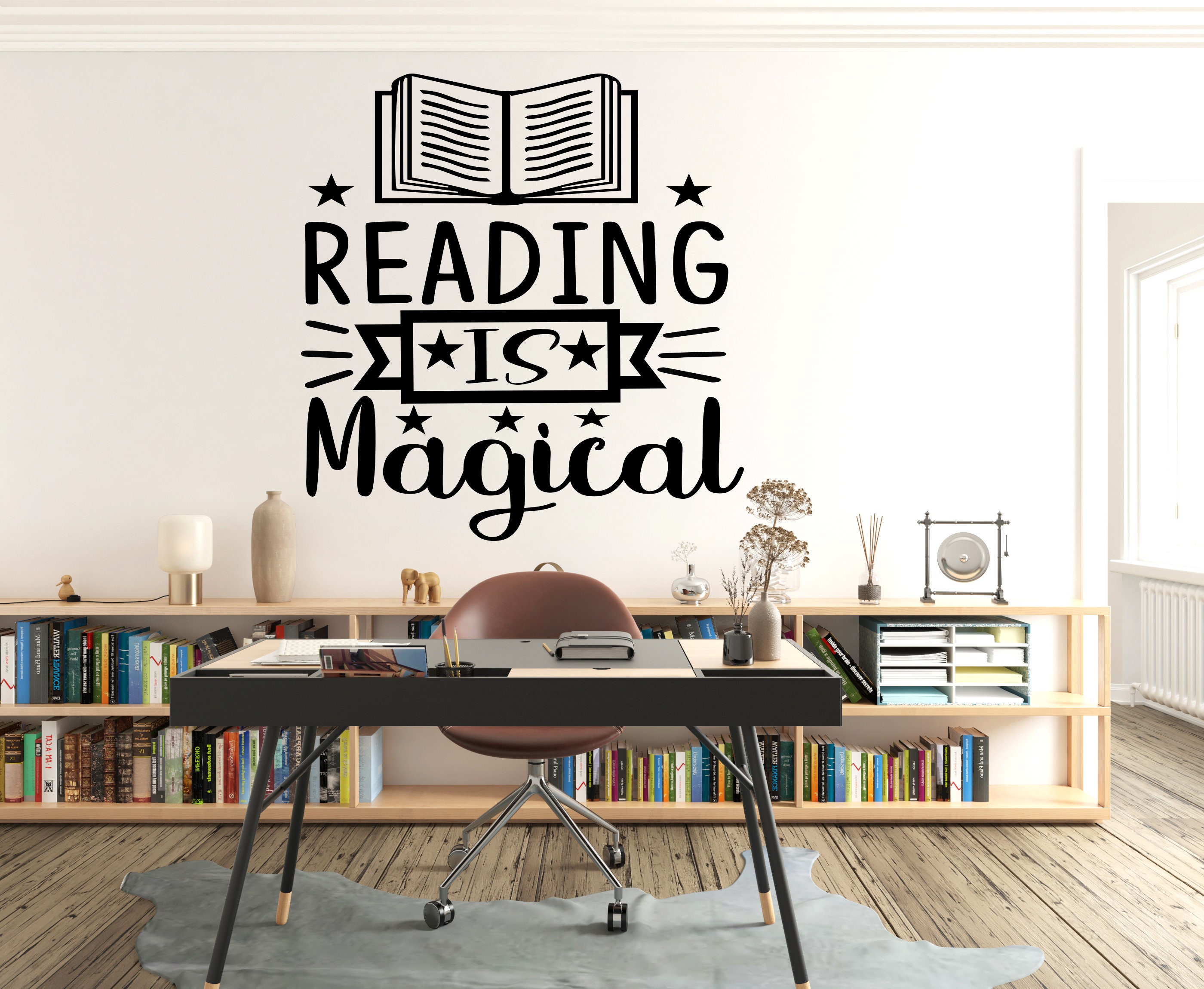 Reading is Magical Book Lover Quotes Books Wall Decals Books Wall Art ...