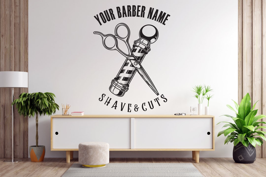 Barber Wall Decal, Barber Wall Decal, Barbershop Wall Decor, Custom ...