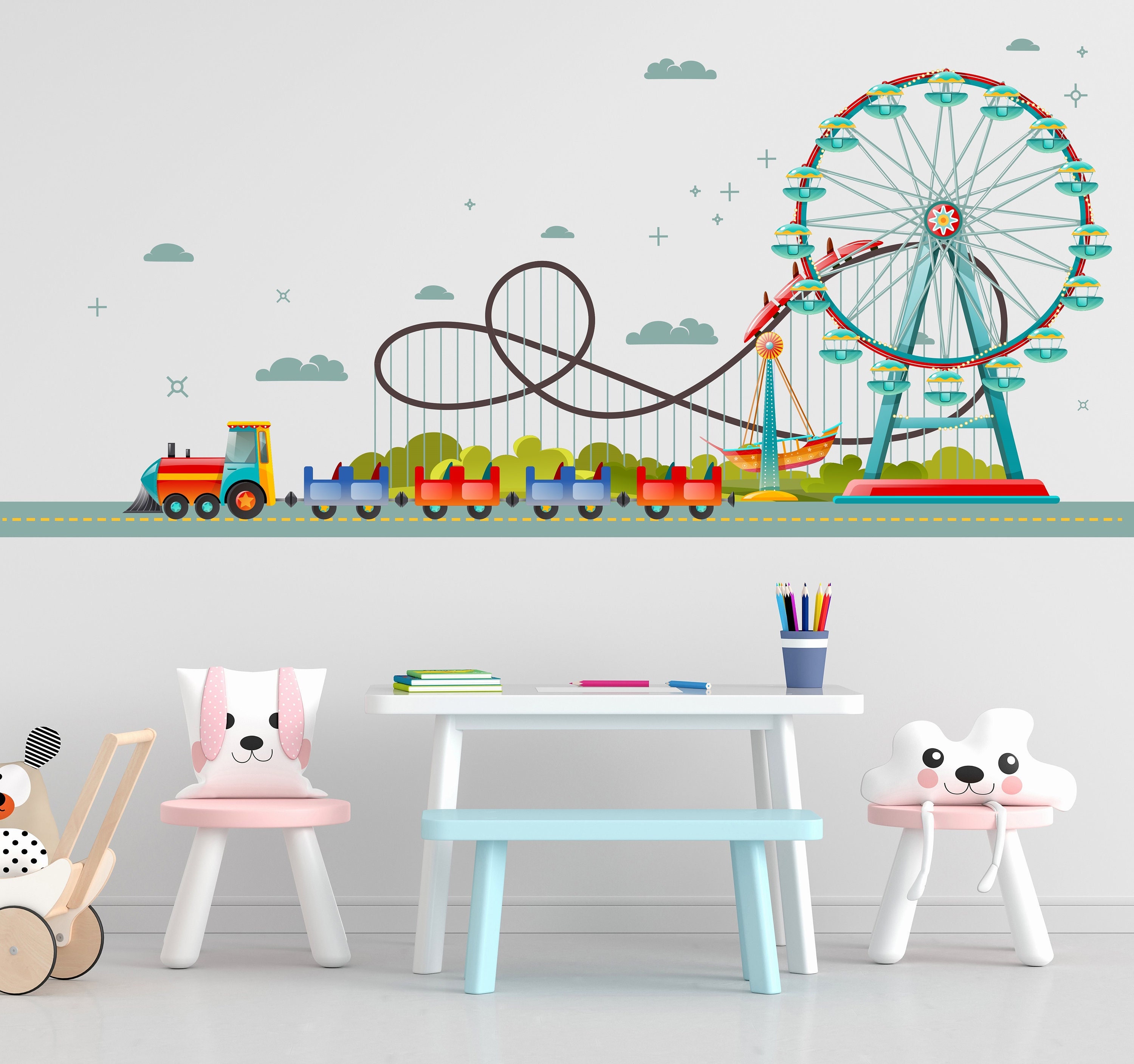 Amusement Park Wall Art Decor Carnival Wall Art Nursery Wall - Etsy