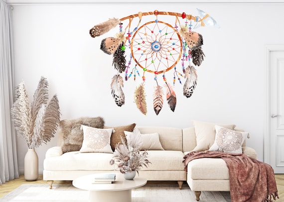 Dreamcatcher Wall Decal Boho Dreamcatcher Chic Dream Wall Art DIY for Girls Kids Nursery Bedroom Wall Hanging Decoration Gift Party 333EZ