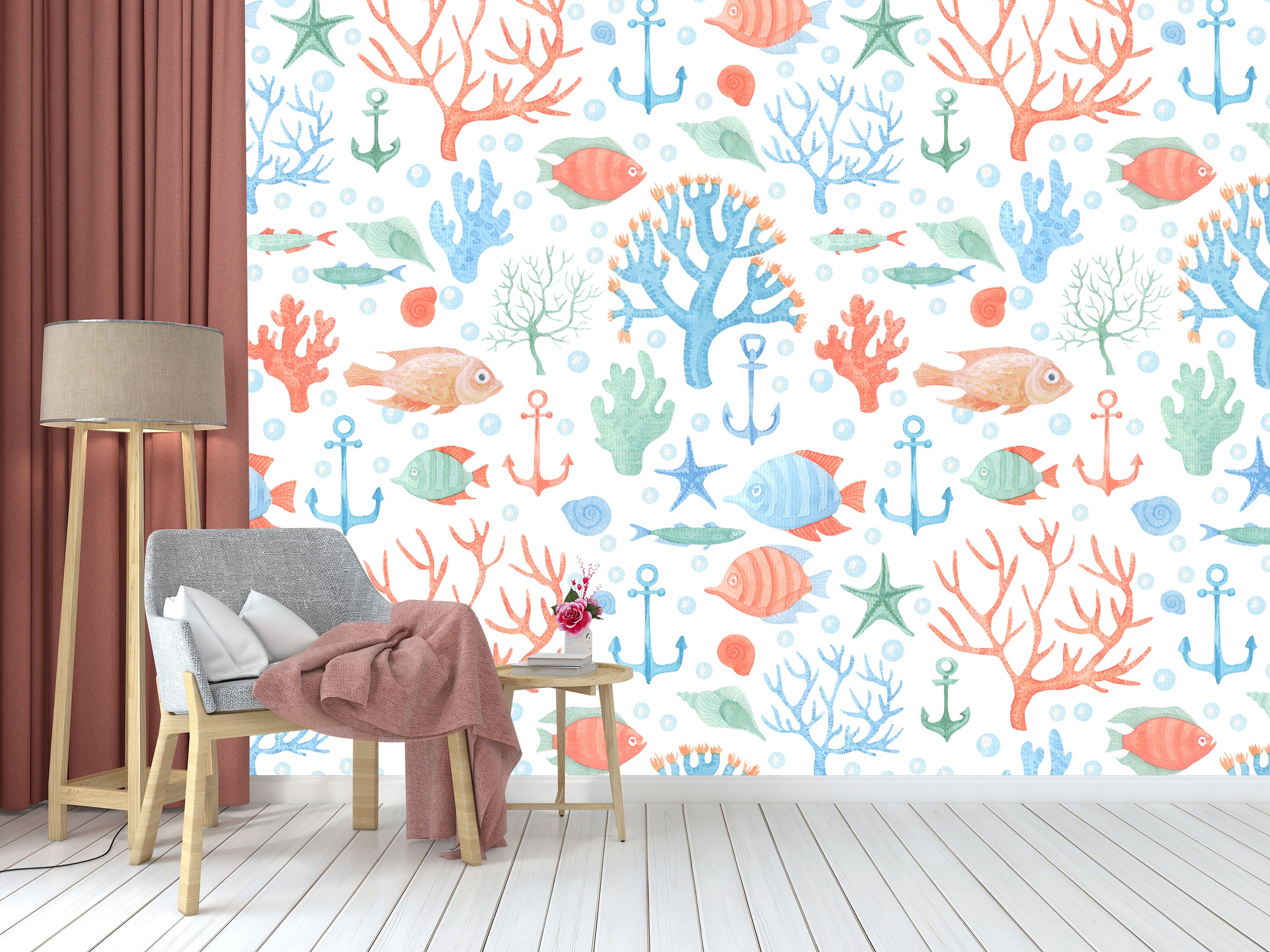 Sea Life Wallpaper Fish Wallpaper Underwater Wallpaper - Etsy