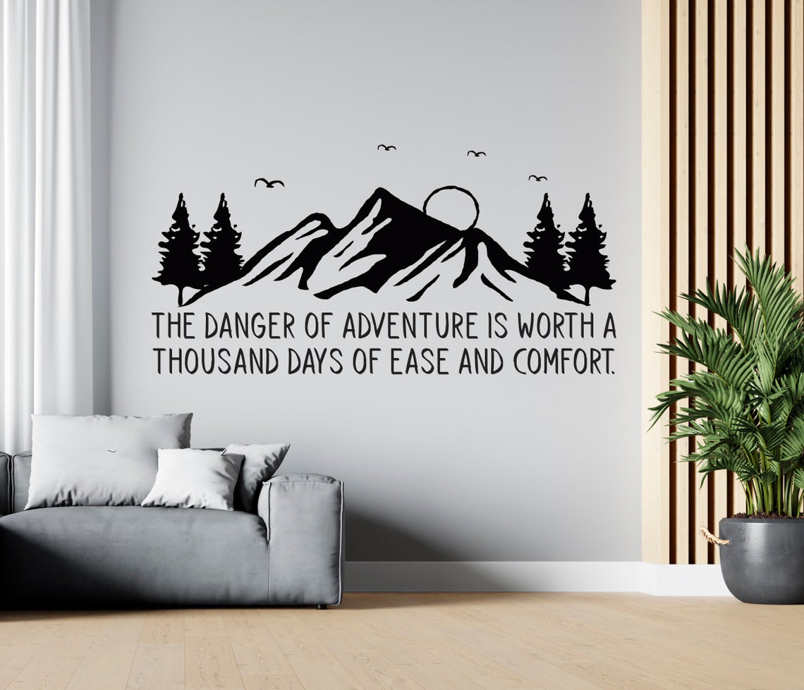 Nature Mountains Wall Decal Mountain Wall Sticker Pine Trees - Etsy