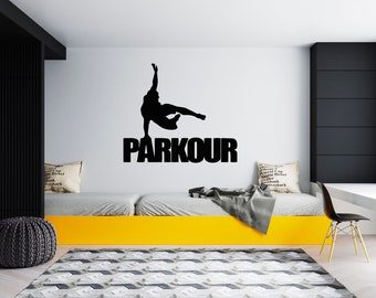 Parkour Wall Decal Silhouette Free Running Wall Sticker SG1542 - Etsy