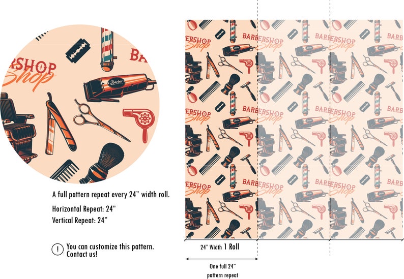 Barber Wallpaper Cut Shave Wall Mural, Razor Barber Shop Wallpaper ...