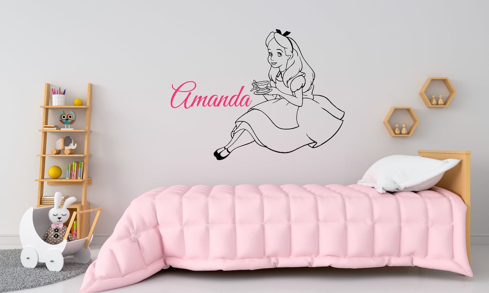 Alice in Wonderland Wall Decal Alice Wall Decor Cartoon Wall | Etsy