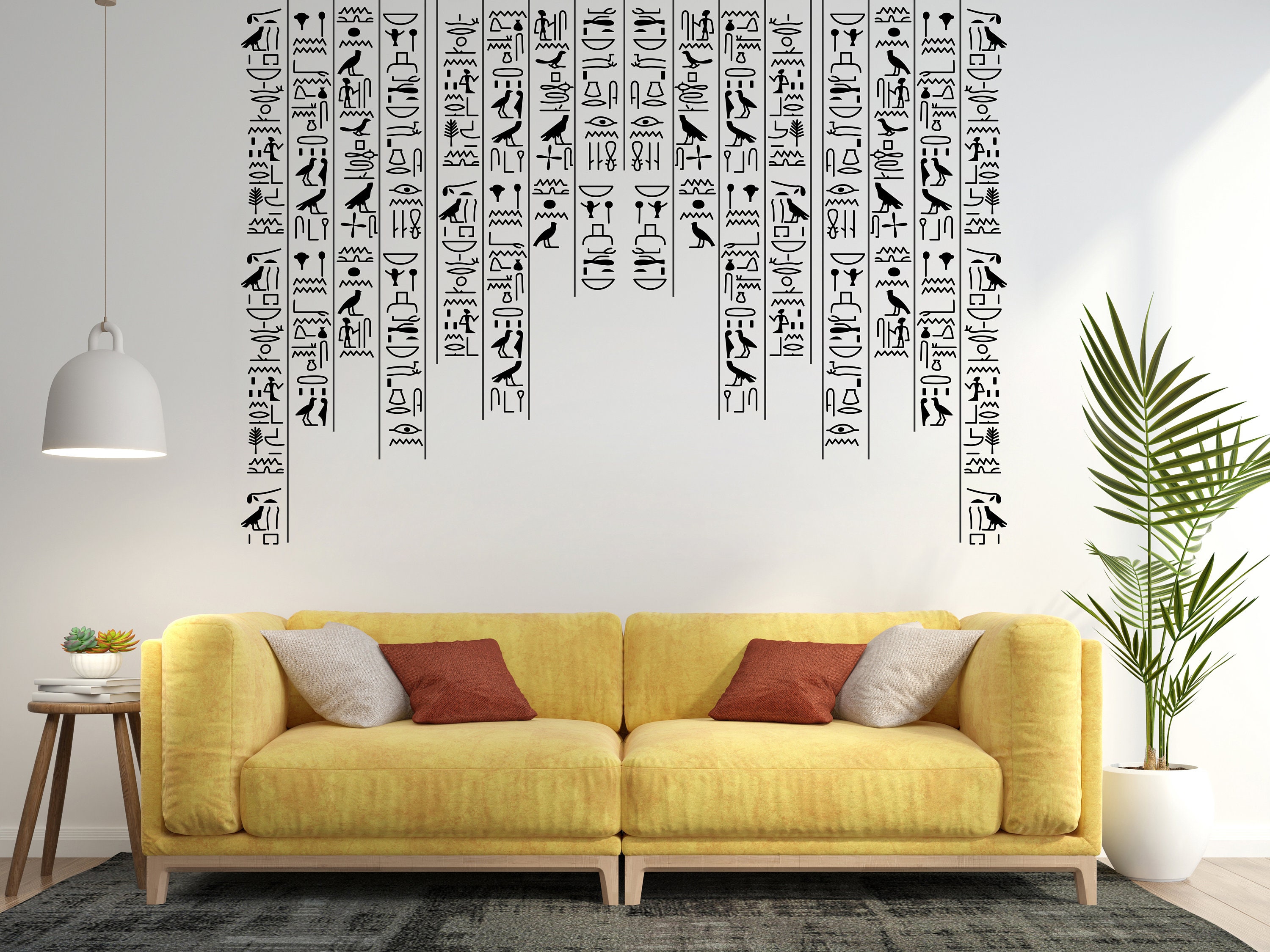 Egyptian Hieroglyphs Wall Art Mural Hieroglyphs Wall Sticker - Etsy