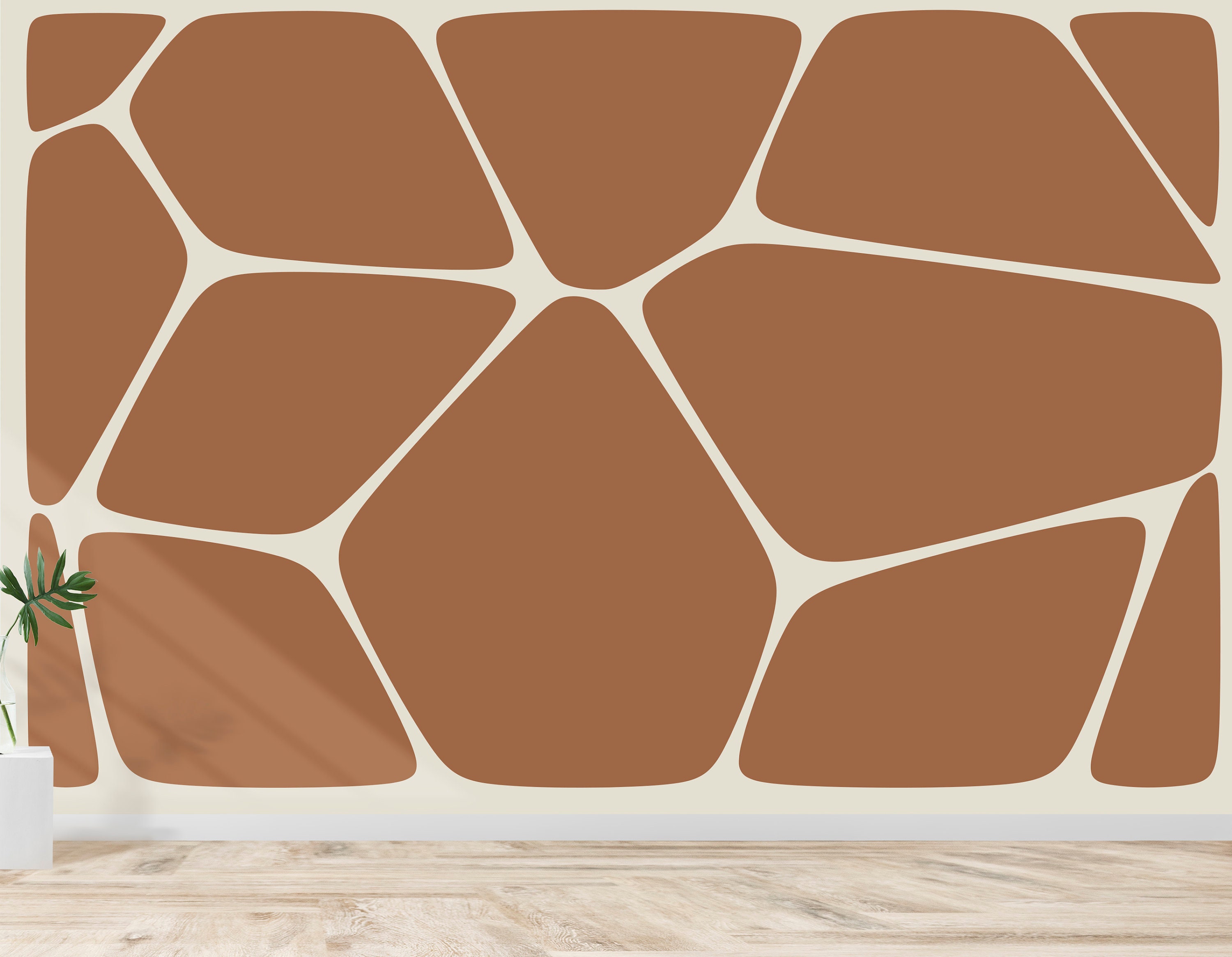 Geometric Mural Mid Century Wall Decor Mural Room Mural | Etsy