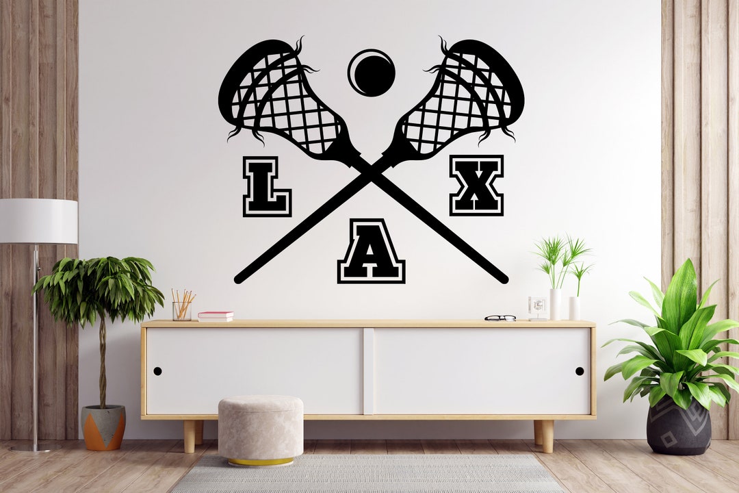 Lacrosse Wall Decal Lax Wall Art Lacrosse Wall Sticker Bedroom Lacrosse ...