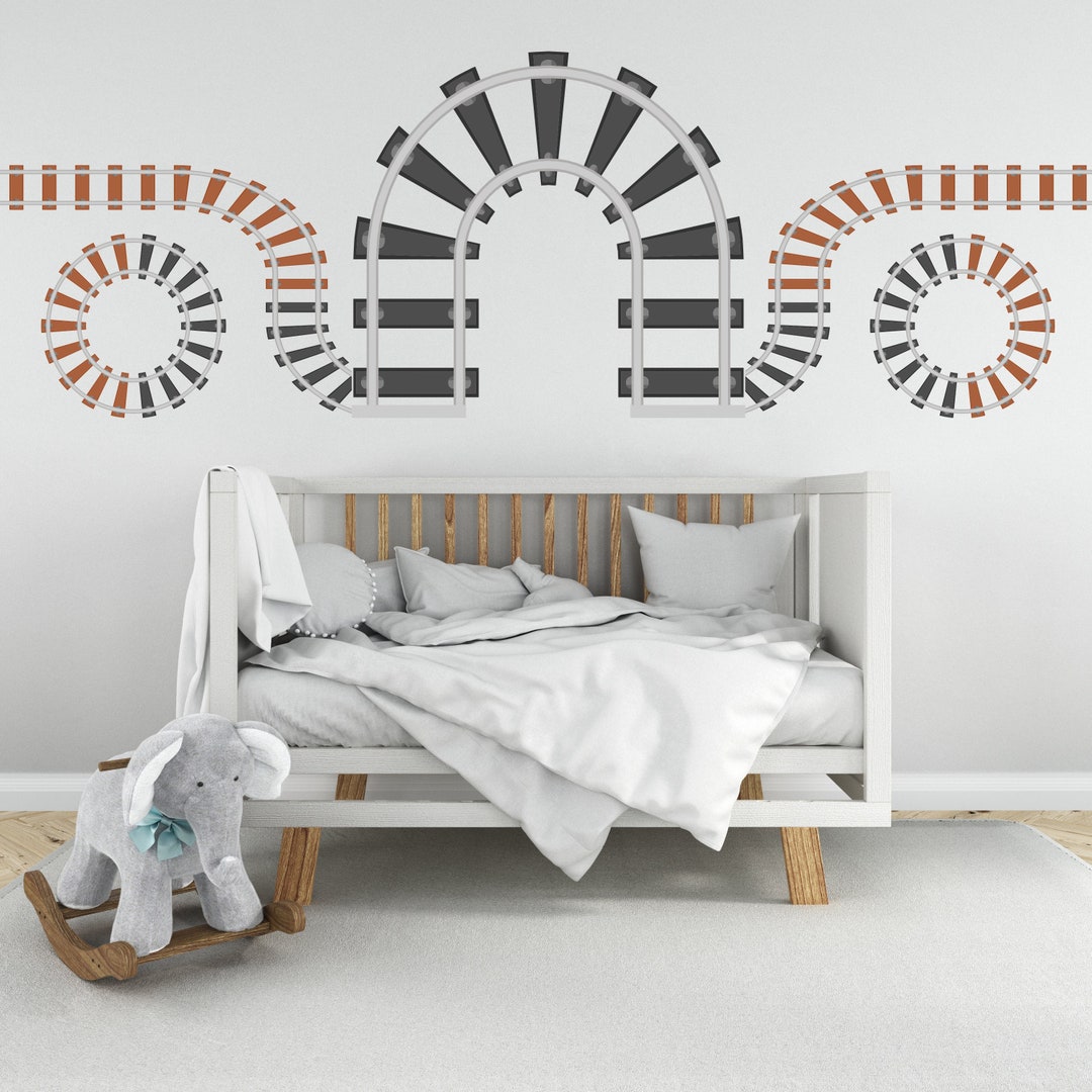 Railroad Track Wall Vinyl Stickers Train Track Wall Decals Train ...