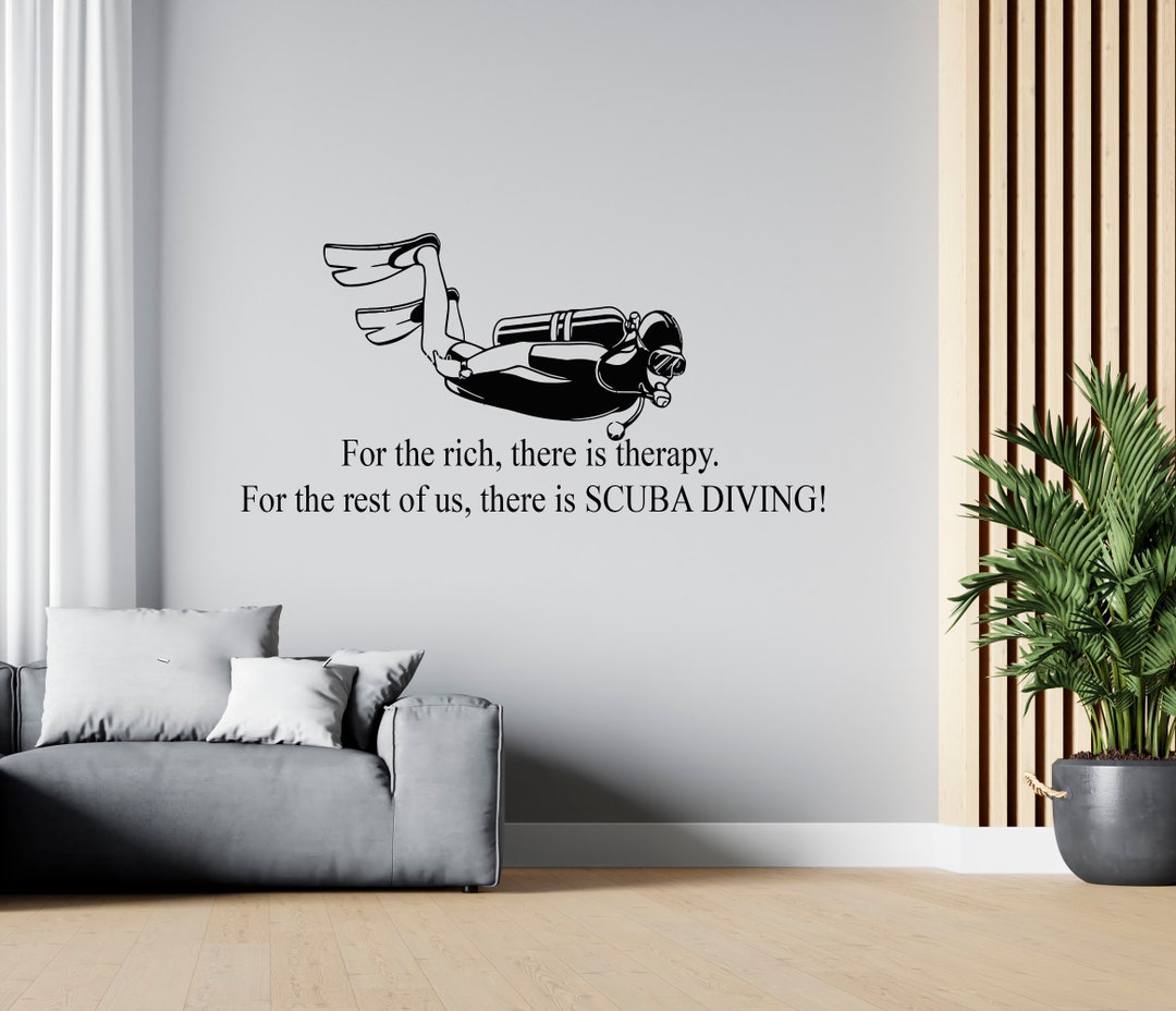 Scuba Diving Wall Decal Scuba Diving Wall Art Diver Wall Sticker SG1349 ...