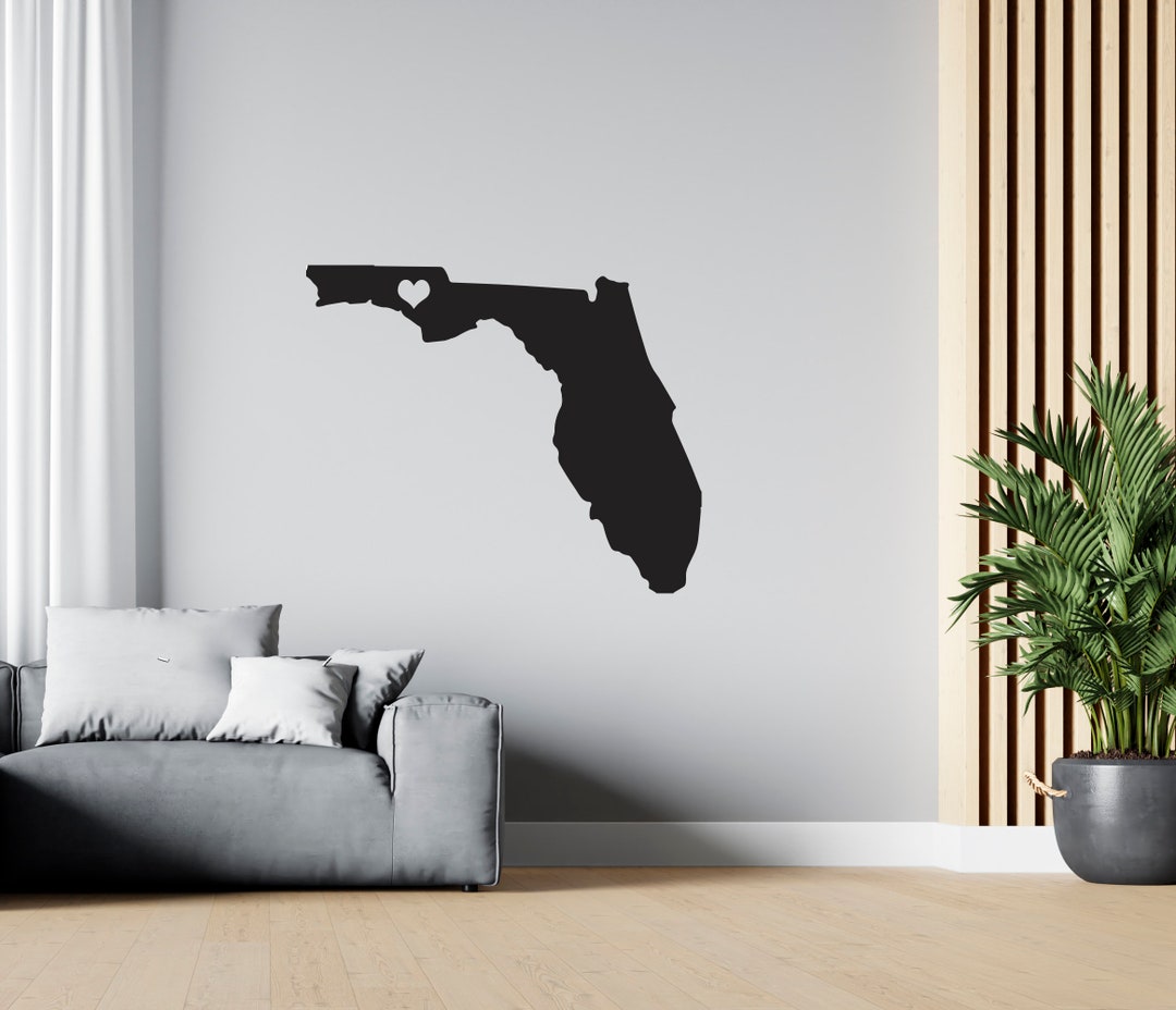 FLORIDA US Map Wall Decal USA State Wall Decal Map Wall Sticker Sg 1043 ...