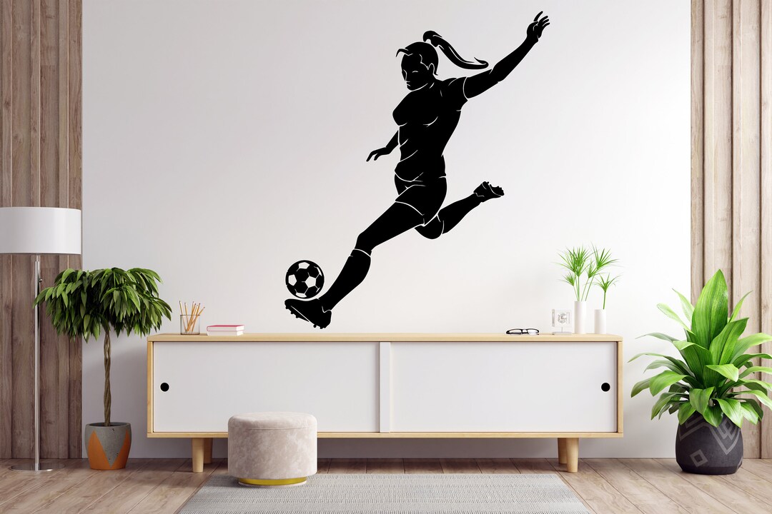Girl Soccer Wall Decal Soccer Player Wall Sticker Soccer Wall Decor ...