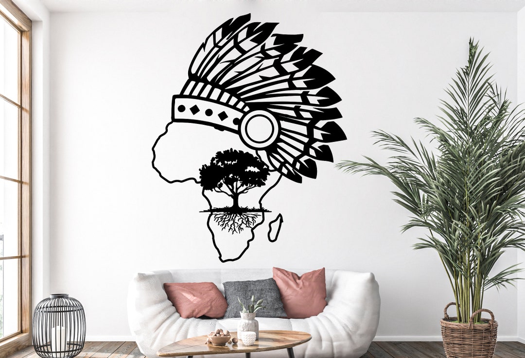 African Native American Wall Decal Tree Roots Afro Black Wall Decals ...