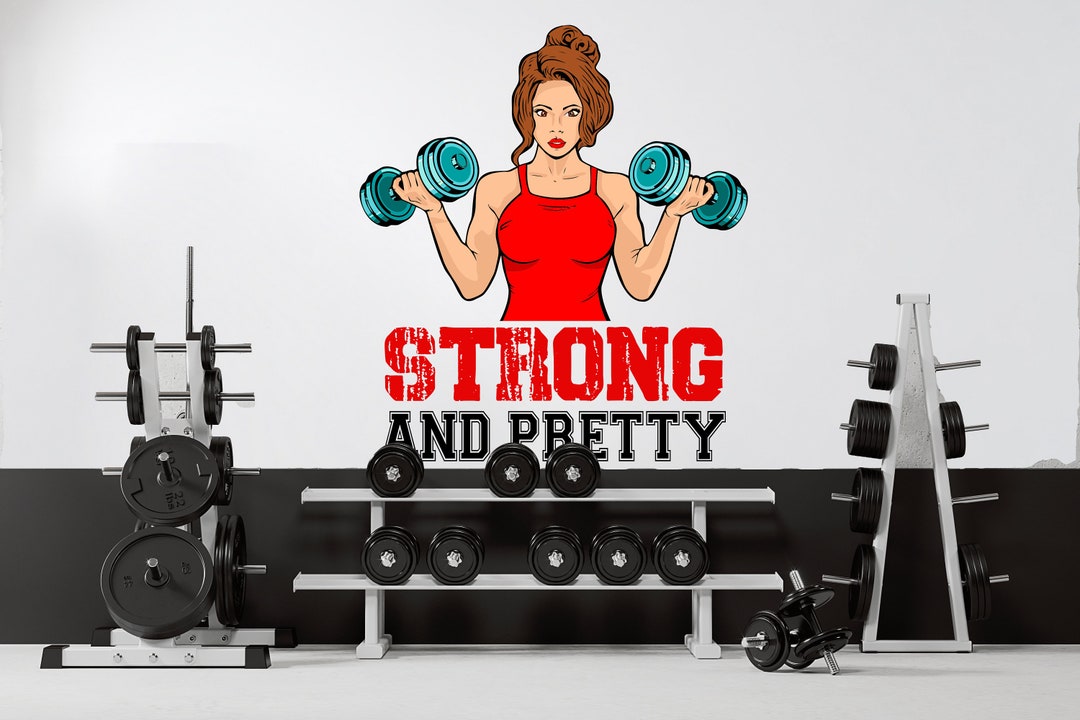 Girl Gym Girl Fitness Quotes Stickers Girl Fitness Wall Art Gym Girl ...