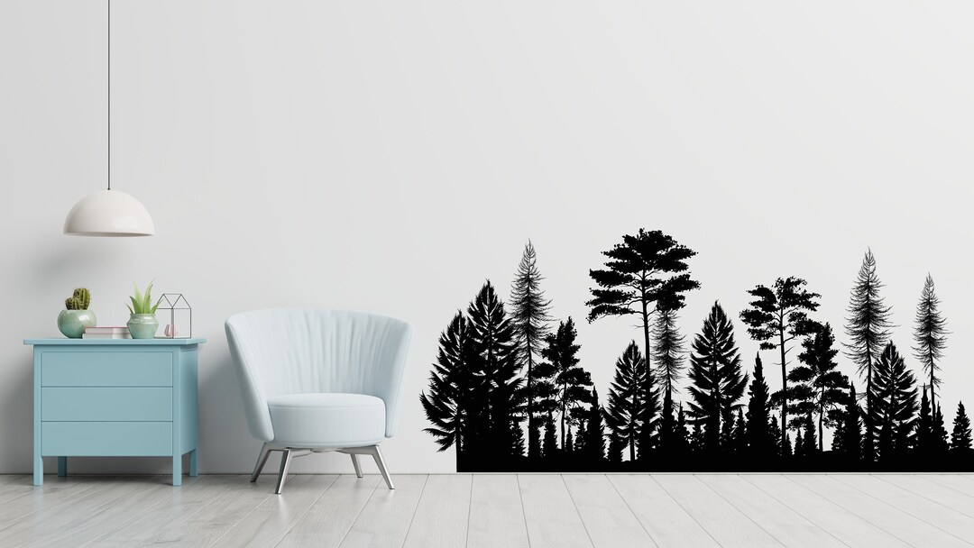 Tree Wall Decals, Forest Decals, Woodland Nursery Decor, Tree Nature ...