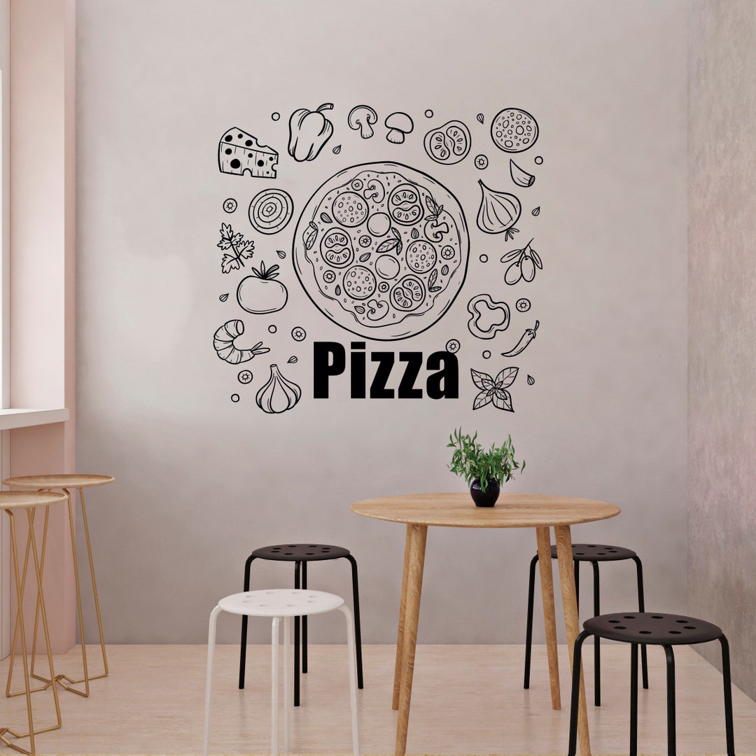 Pizza Wall Decal Vinyl Sticker for Pizzeria Decorations for Italian ...