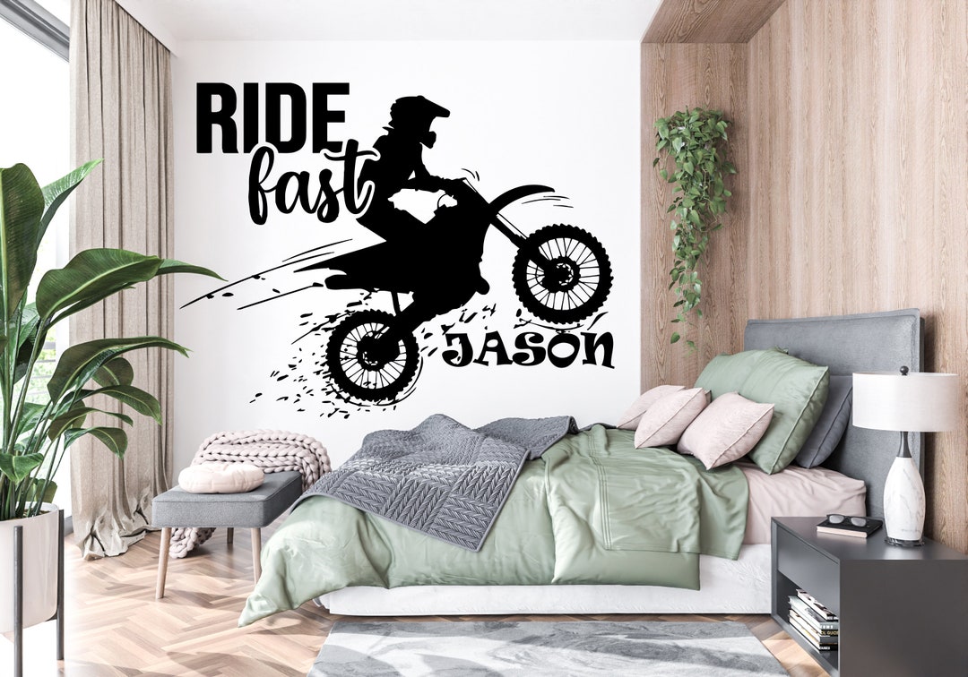 Motocross Wall Decal Motocross Wall Sticker Motocross Wall Art Dirt ...