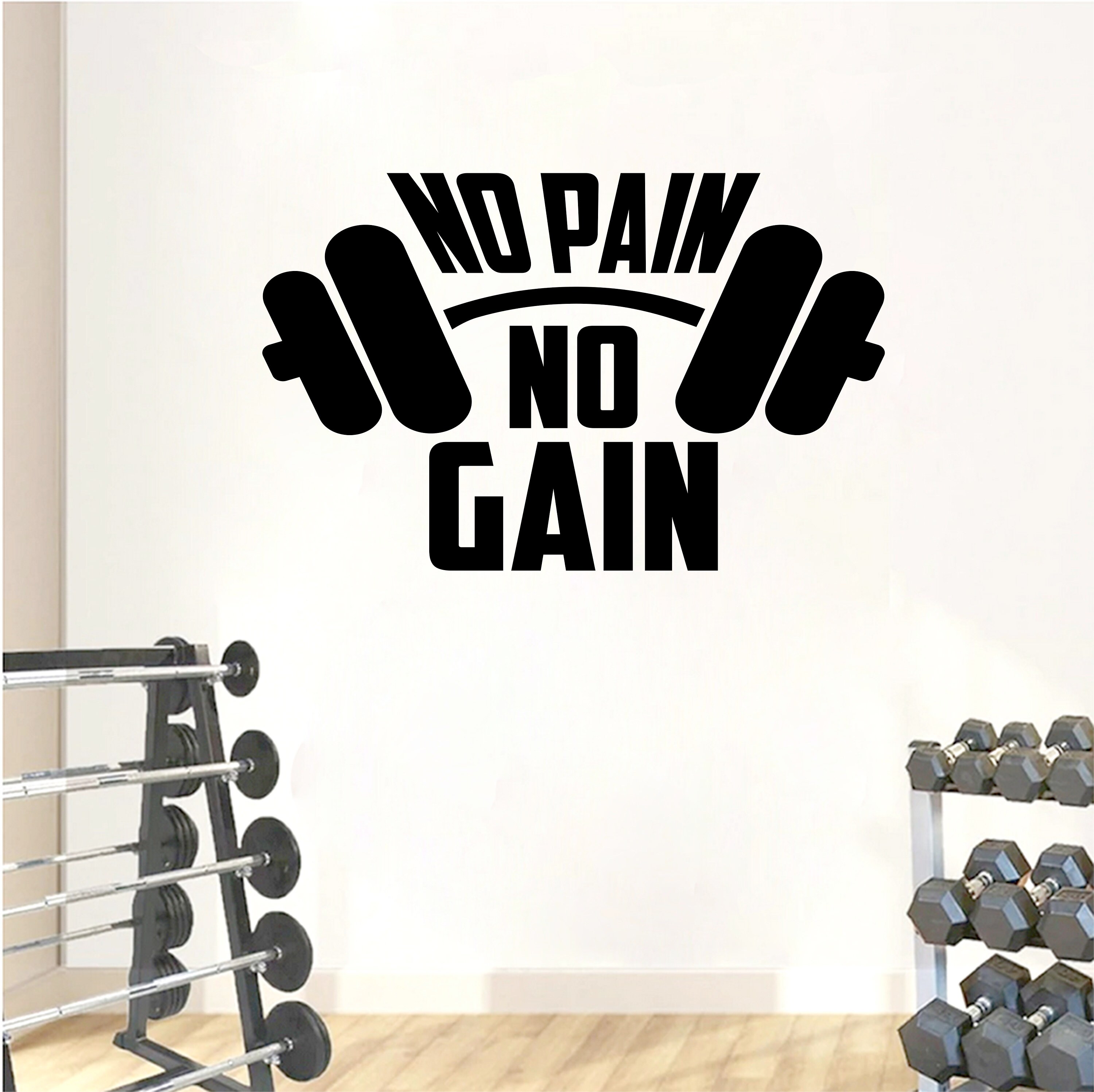 Fitness Wall Decal Workout Wall Decal Gym Wall Decor Motivational Quote ...