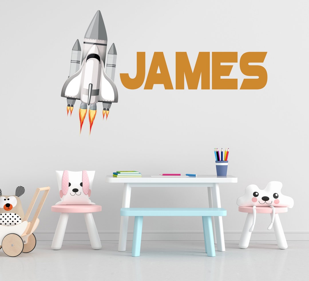 Rocket Decal, Space Wall Decals, Space Ship Decal, Boys Room Playroom ...