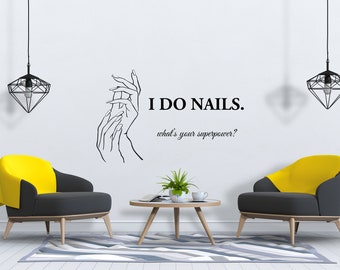 Nail Salon Wall Decal Manicure Pedicure Window Sticker Nail | Etsy