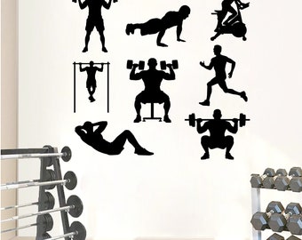 Fitness Wall Decal Workout Wall Decal Gym Wall Decor | Etsy