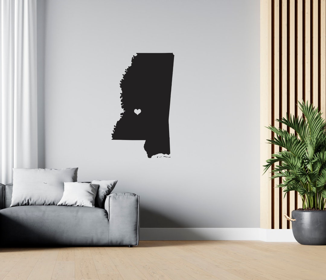 MISSISSIPPI US Map Wall Decal USA State Wall Decal Map Wall Sticker Sg ...