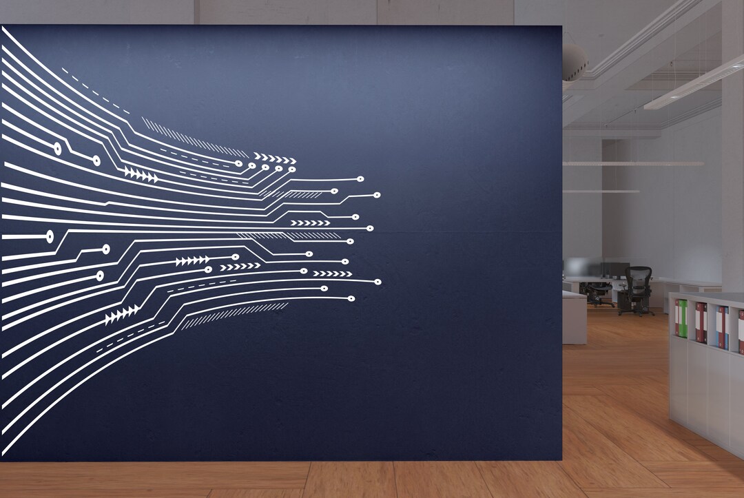 Circuit Office Wall Decal, Tech Wall Decor, Circuit Decals, Circuit Wall Art, Office Quote ...