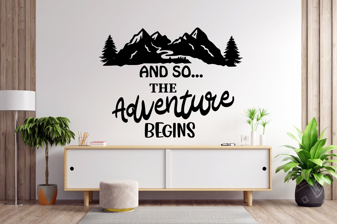Travel Wall Decal Camping Wall Sticker Adventure Quote Wall Decal for ...