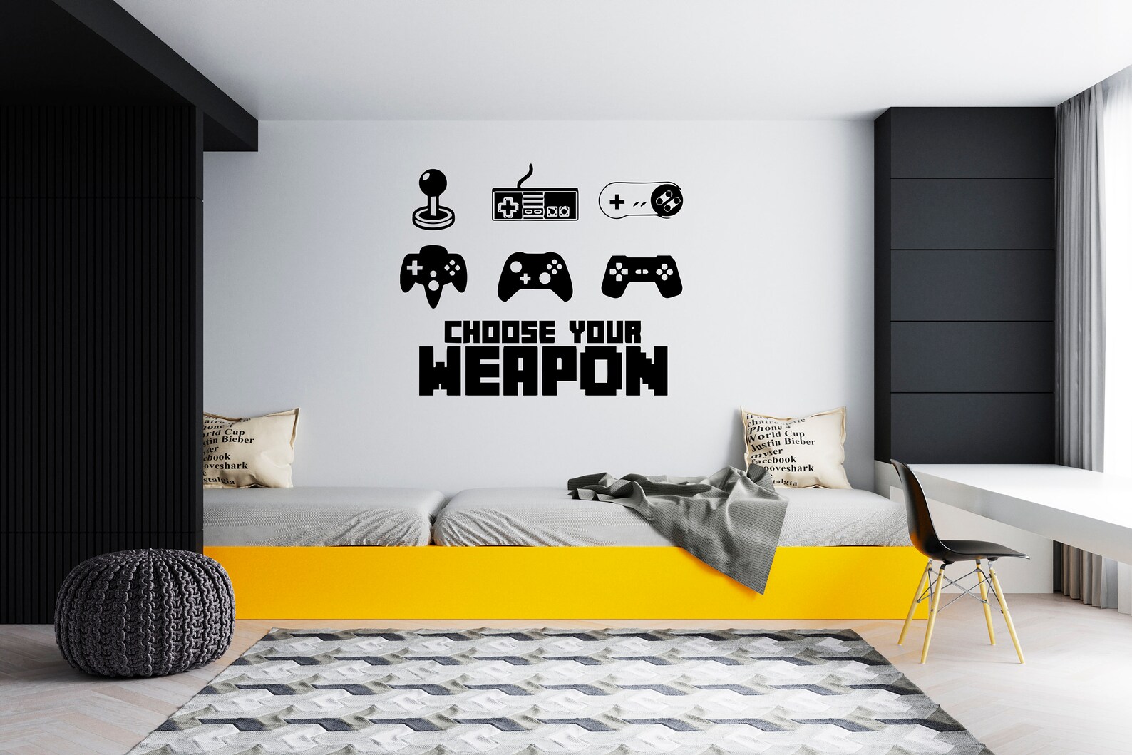 Gamer Wall Decal Video Games Wall Sticker Controller Wall - Etsy