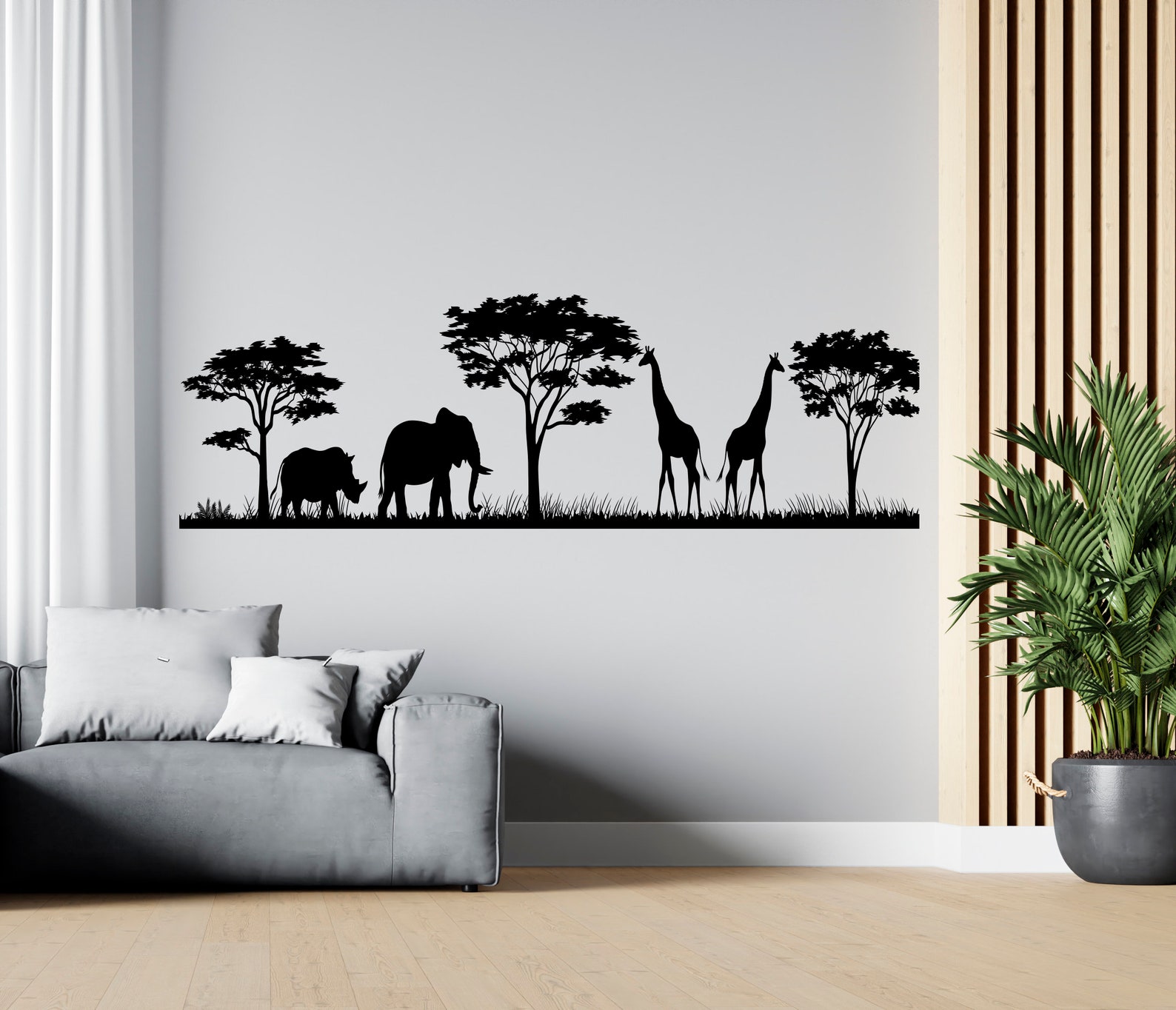 African Savanna Wall Decal Safari Animals Wall Decor Africa - Etsy