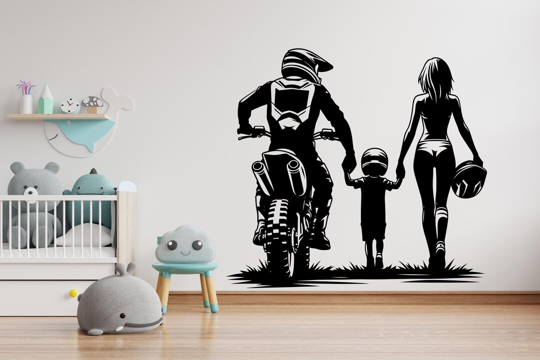 Motocross Dad Mom Decor, Son Motocross Wall Decal, Motocross Wall Art ...