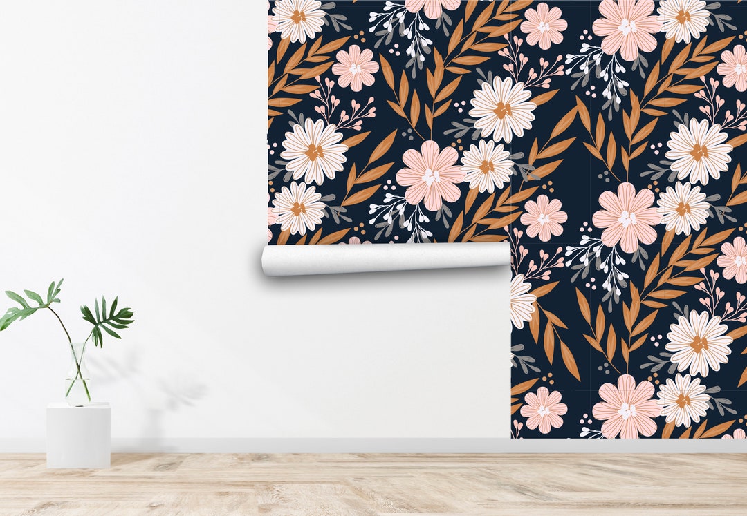 Flower Wallpaper Floral Wallpaper Floral Wallpaper Seamless Wall Decor ...