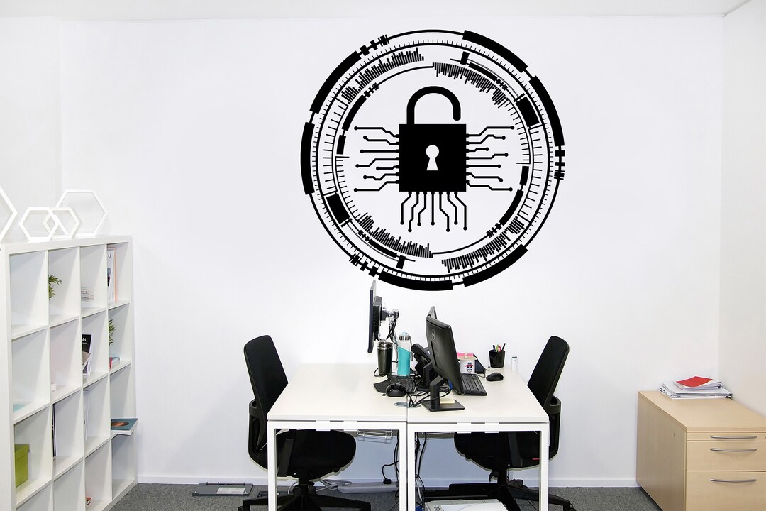 Circuit Board Binary Code Wall Decal, Technology Vinyl Wall Art Decals ...