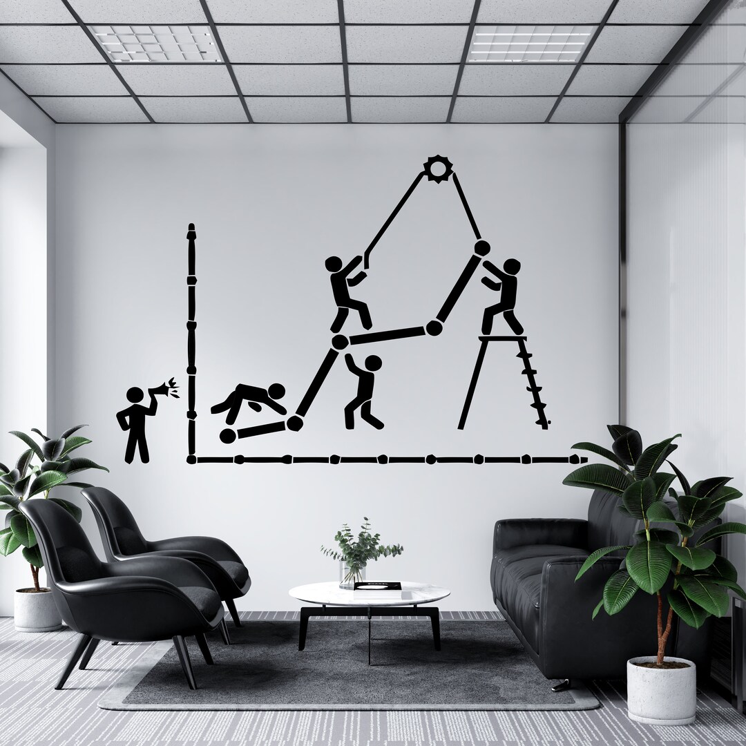 Teamwork Graph Wall Decal | Business Growth Office Art | Corporate ...
