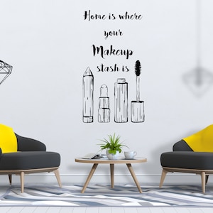 Makeup Wall Decal Makeup Artist Wall Sticker Cosmetics Lipstick Beauty ...