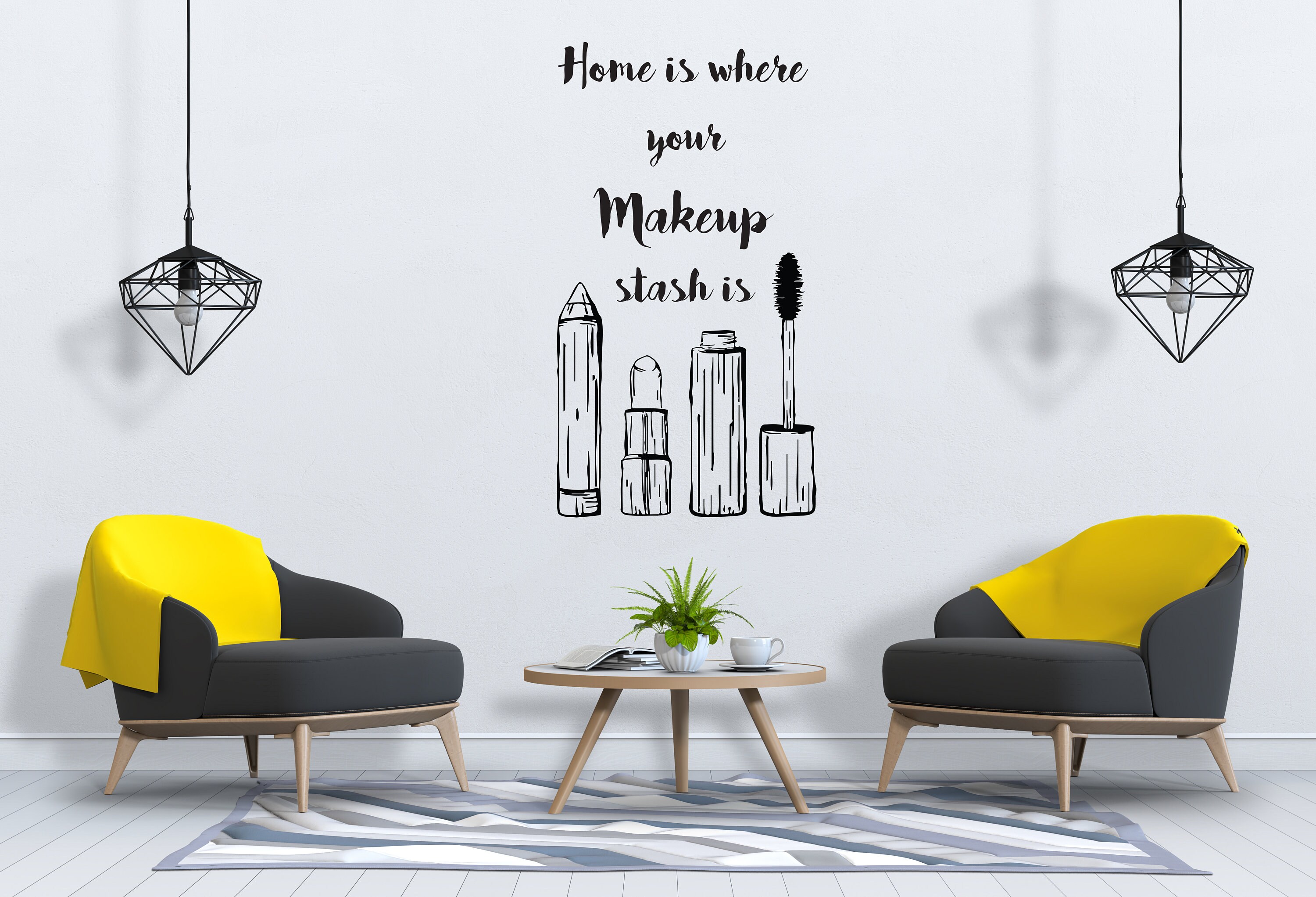 Makeup Wall Decal Makeup Artist Wall Sticker Cosmetics - Etsy