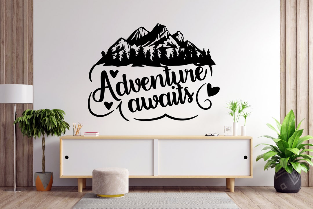Travel Wall Decal Camping Wall Sticker Adventure Quote Wall Decal for ...