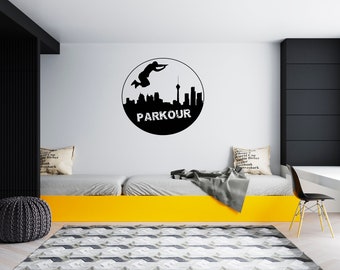 Parkour Wall Decal Silhouette Free Running Wall Sticker SG1542 - Etsy