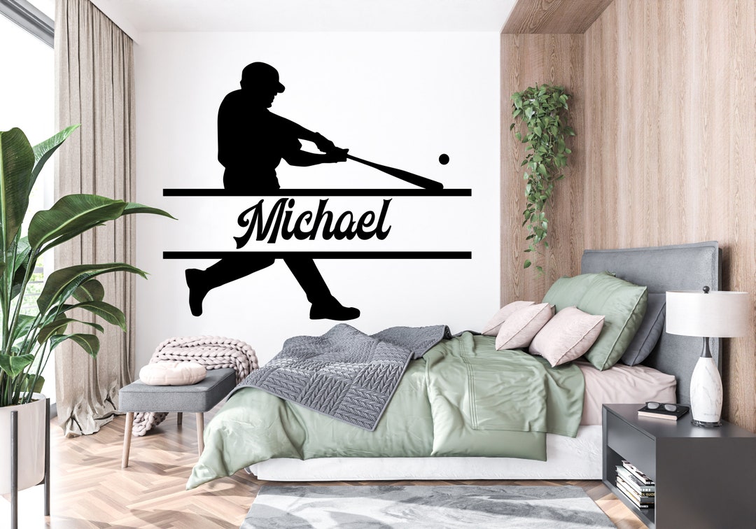 Baseball Wall Decal Personalized Gifts Softball Wall Sticker Custom ...