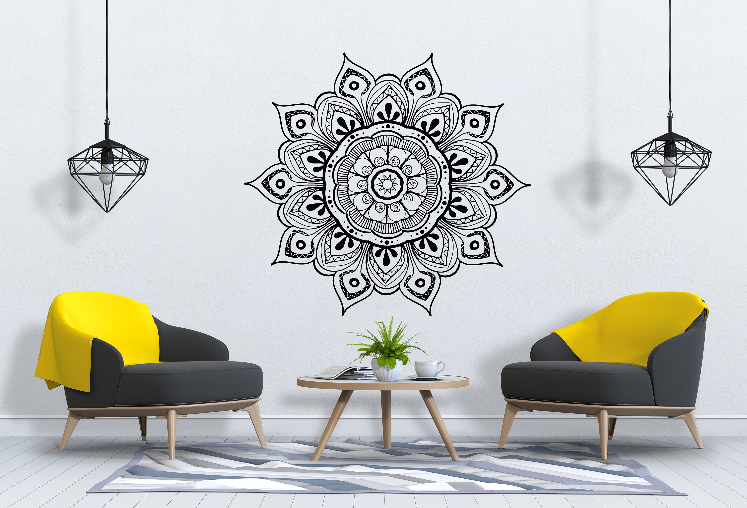 Mandala Wandtatko Mandala Blume Wandtatko Mandala Wanddeko Yoga Studio ...