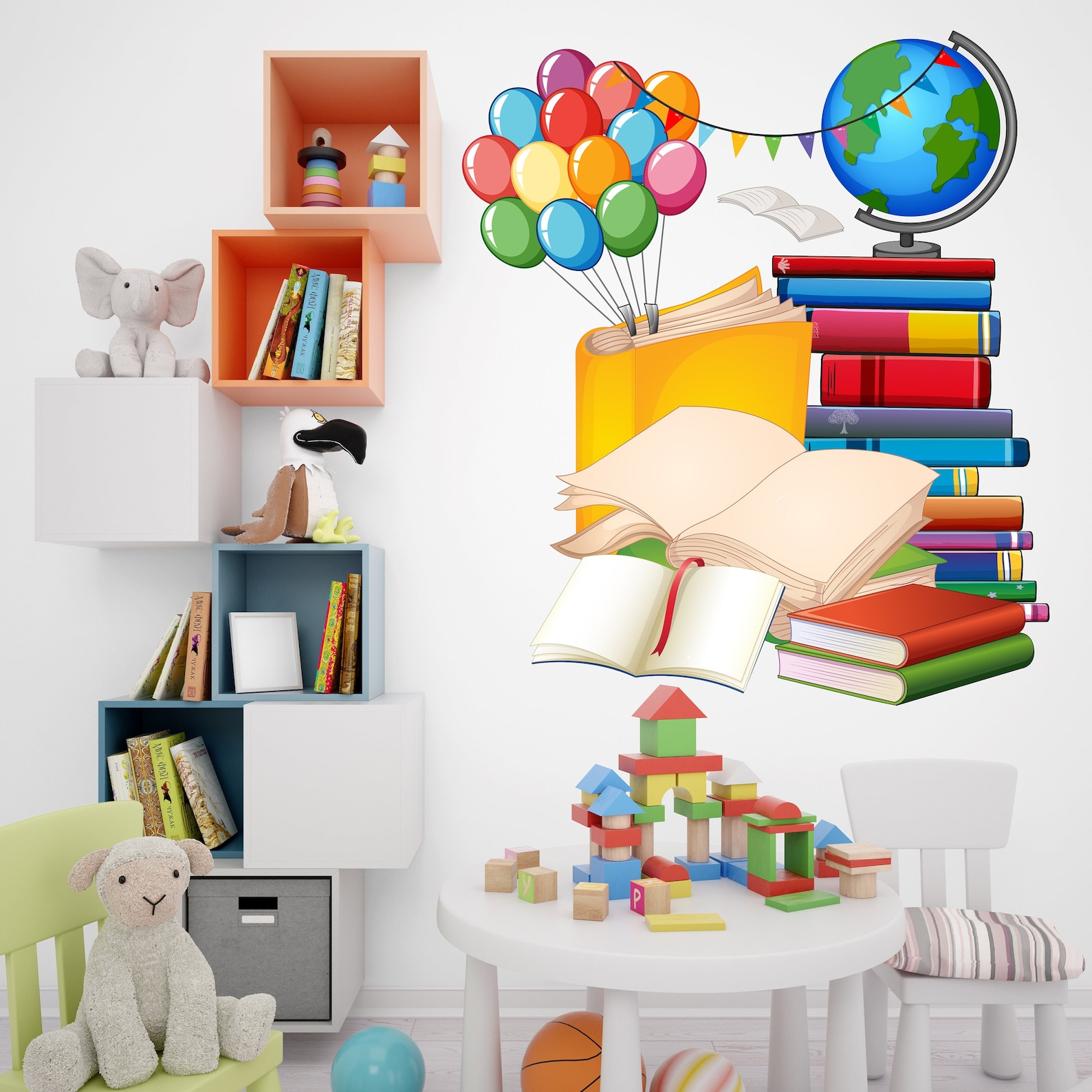 Books Wall Decals Decor Nursery Kids Library Gifts Library - Etsy