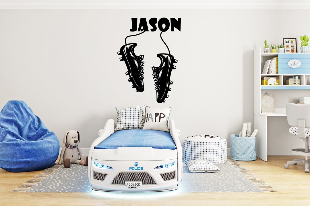 Personalized Name Soccer Shoes Wall Decal Soccer Shoes Player Wall ...