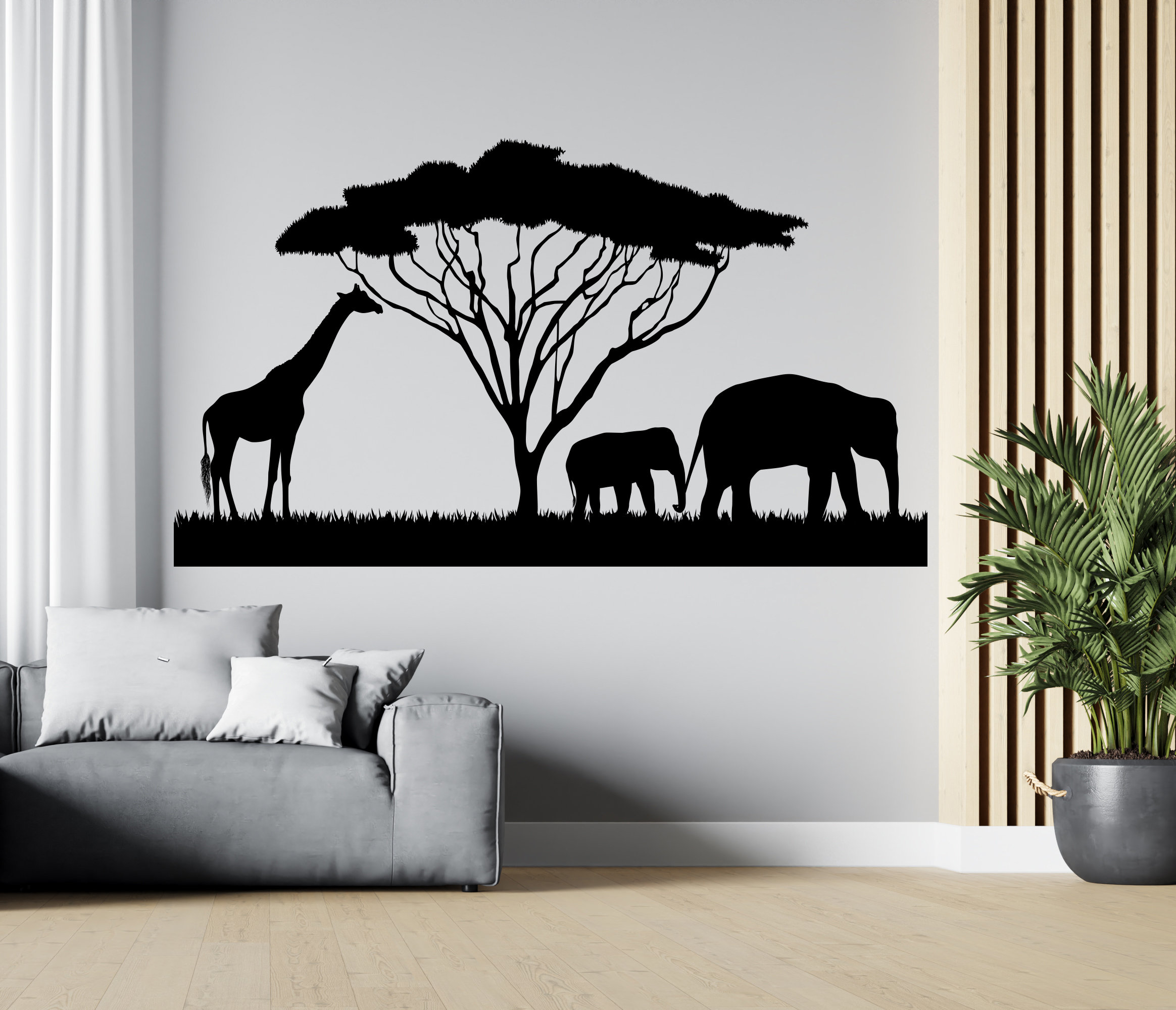 African Savanna Wall Decal Safari Animals Wall Decor Africa Wall Art SG ...
