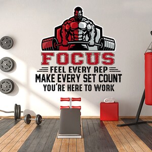 Fitness Wandbild Gym Wandsticker Spruch Vinyl Aufkleber Fitness ...