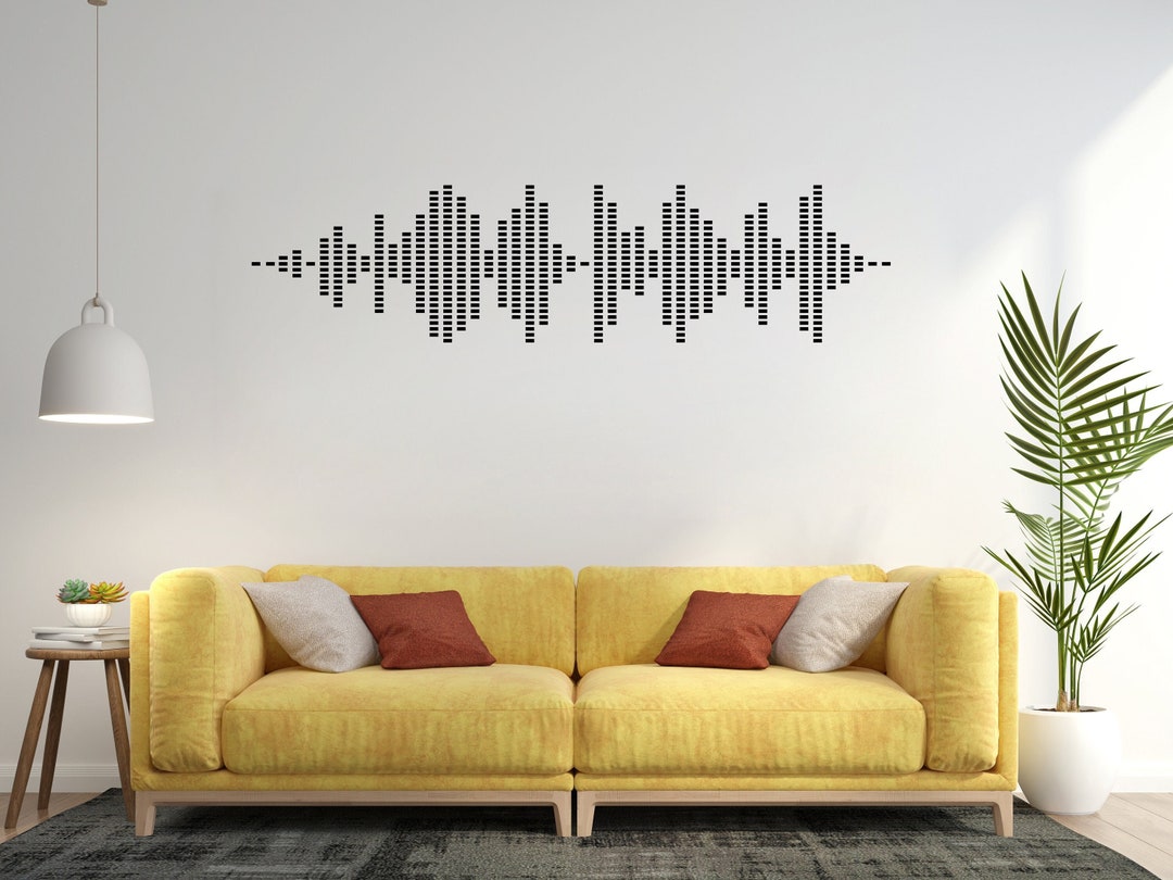 Audio Wave Wall Decal Sound Wave Wall Sticker Music Wall Decor Vinyl ...