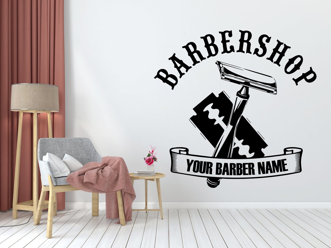 Barber Wall Decal, Barber Wall Decal, Barbershop Wall Decor, Custom ...