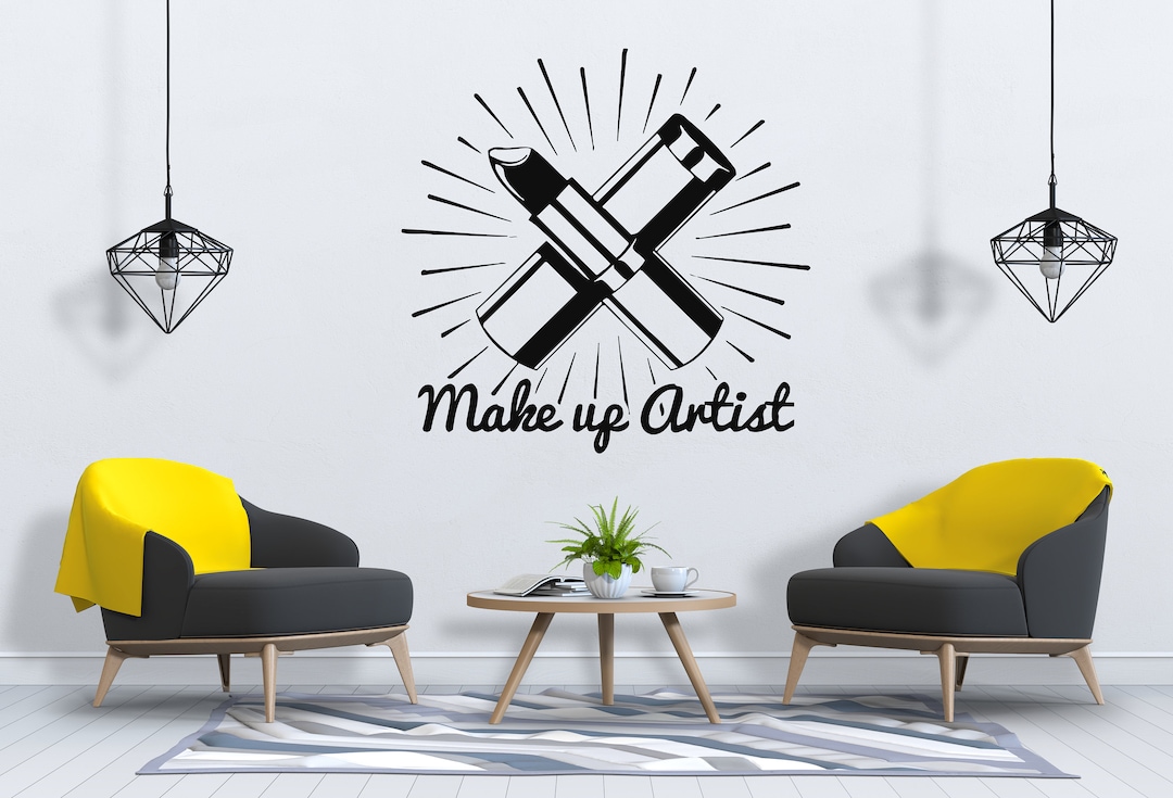 Makeup Wall Decal Makeup Artist Wall Sticker Cosmetics Lipstick Beauty ...